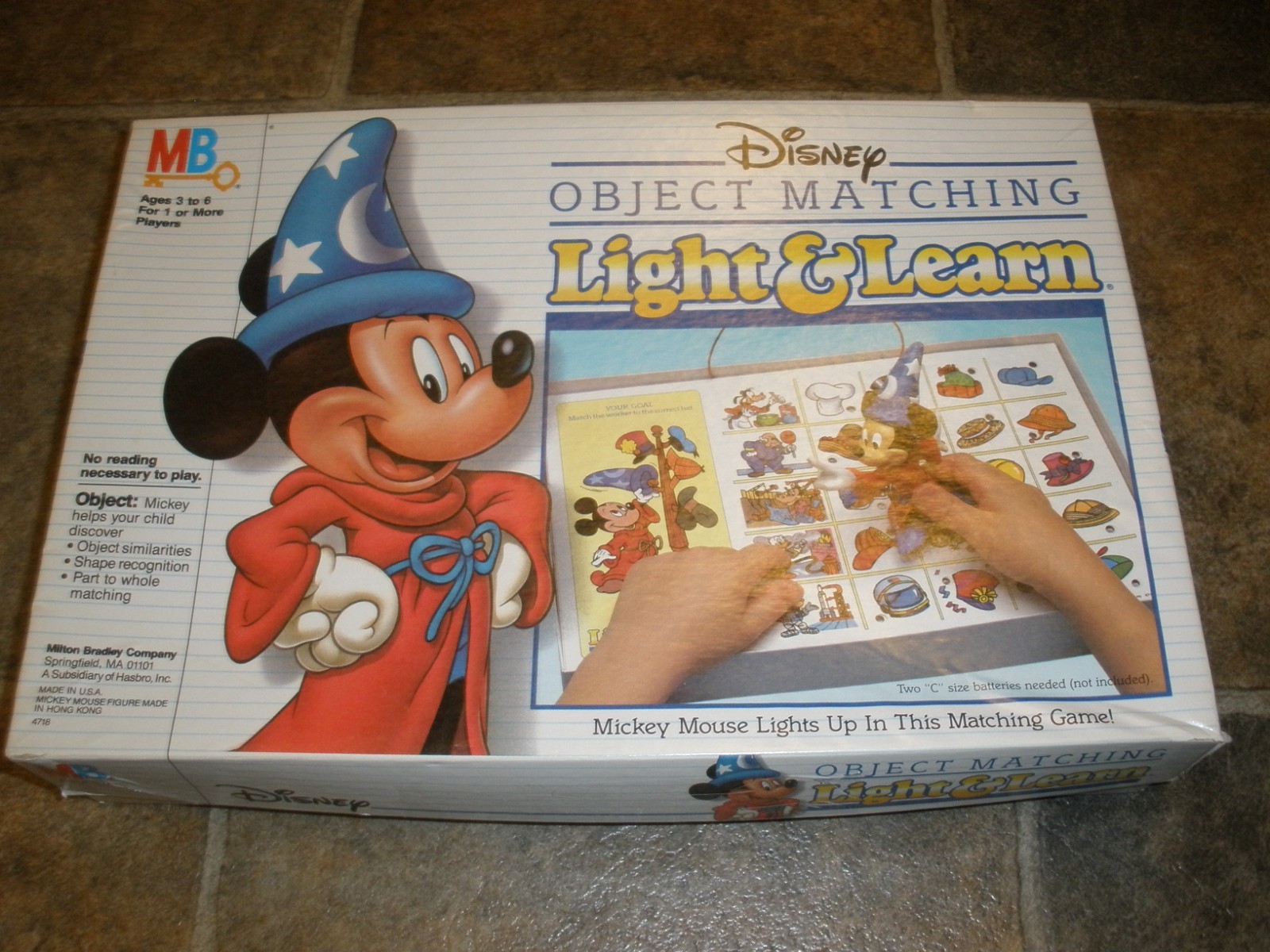 VINTAGE MILTON BRADLEY DISNEY OBJECT MATCHING LIGHT & LEARN UNTESTED | eBay