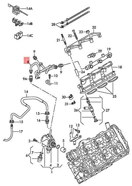 Genuine Audi Fuel Line 06E-127-501-AQ for sale online | eBay