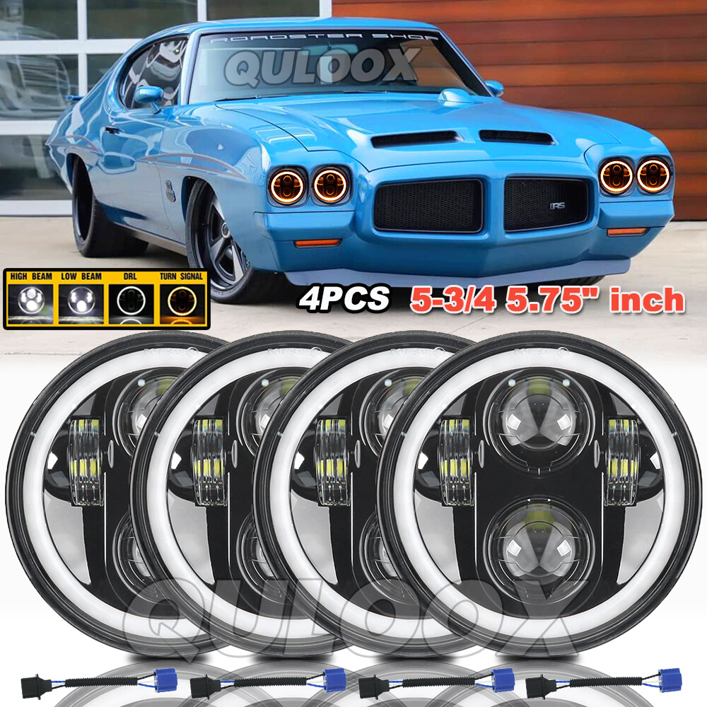 4pcs 5 3/4" 5.75 LED Headlights HI/LO Beam for Pontiac GTO Grand Prix ...