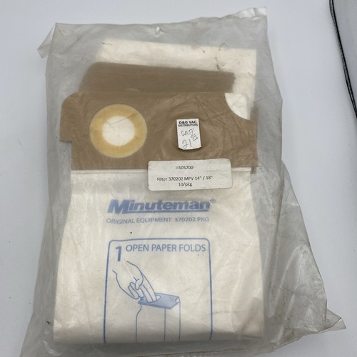 Minuteman Vacuum Bag 370202 For Mpv 14 And 18 Pack Of 10 | eBay