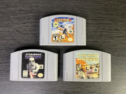 Star Wars N64 x3 Game Lot (Pod Racer, Rogue Squadron, Shadows of the ...