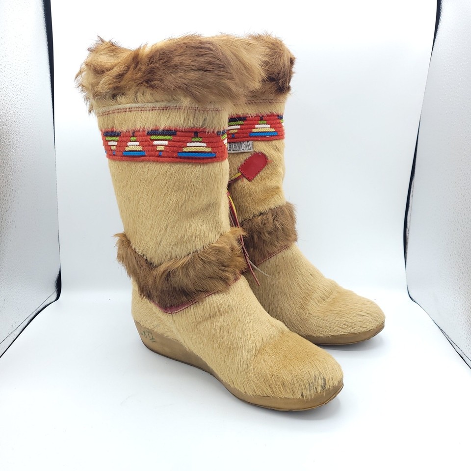 Vintage Tecnica Apres Fur Winter Ski Boots Made Italy Women's Size 38 ...