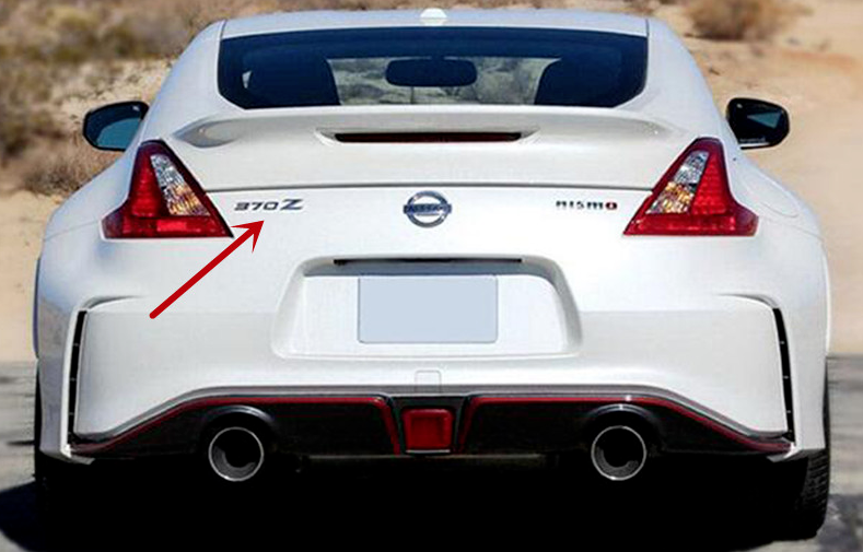 Nissan 370Z Black Rear Emblem Logo Badge Sticker Car Styling 3M Backing ...