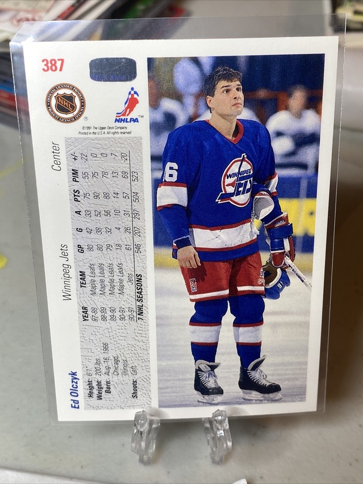 Ed Olczyk Winnipeg Jets 1991 Upper Deck Hockey 387 | eBay