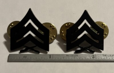 US Marine Corps Sergeant Rank Pin pair black USMC | eBay