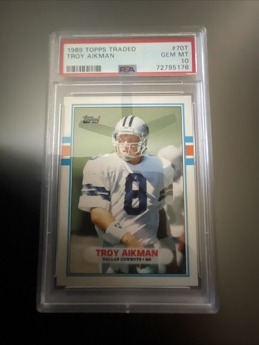 1989 TROY AIKMAN Topps Traded Rookie #70T Rc PSA 10 GEM MINT Qty | eBay