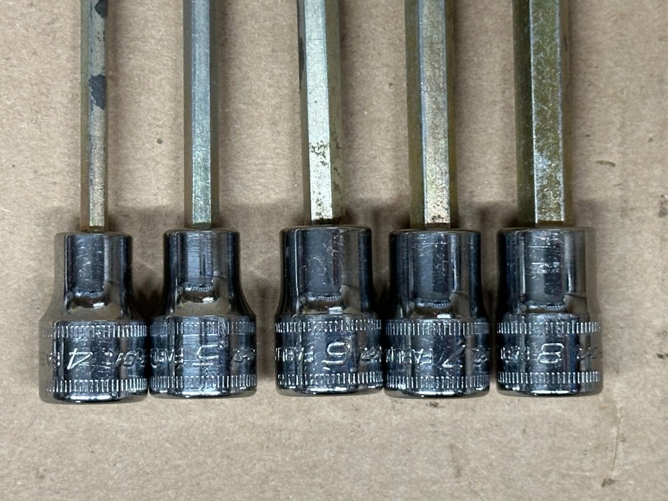 Snap-On 5pc Metric Hex Extra Long Ball Allen Bit Socket Set - 3/8 ...