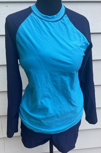 Daci Blue Two Piece Rash Guard Long Sleeve Swimsuits UV UPF 50+ Swim ...