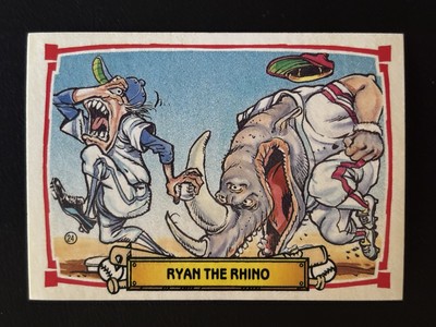 1988 Leaf Baseball's Greatest Ryan the Rhino Grossout Sticker Trading ...