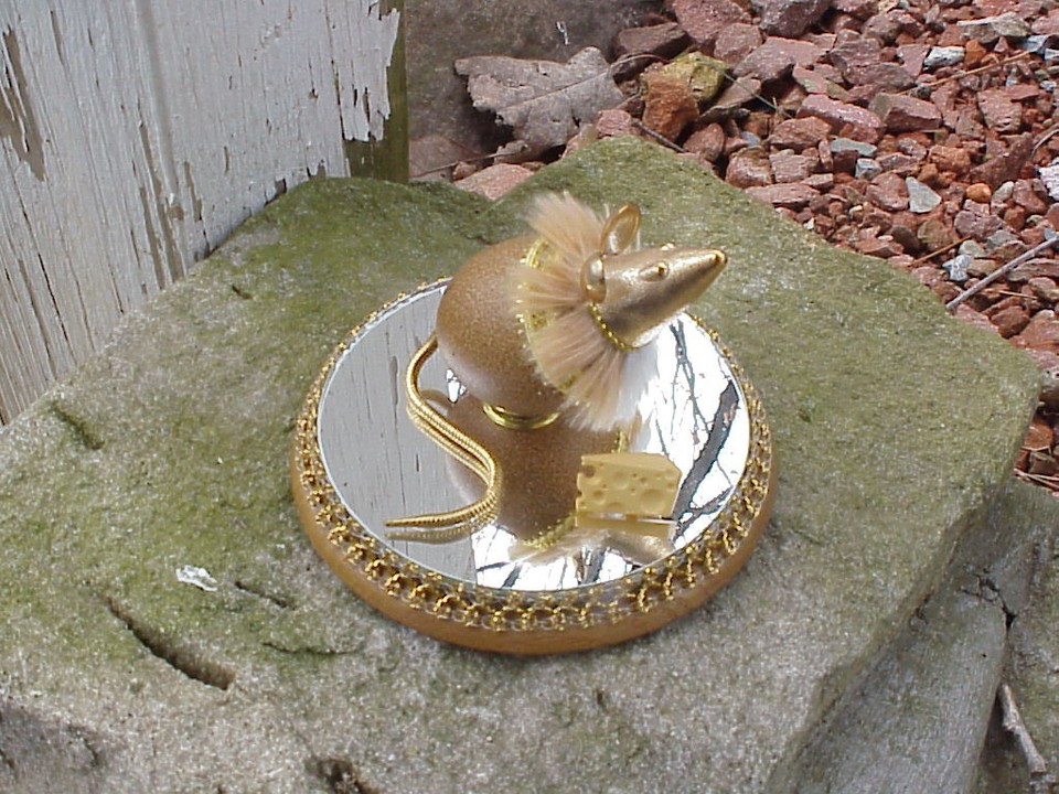 REAL Decorated Egg Mouse/Cheese Trinket/Keepsake Box Mirror Base ...