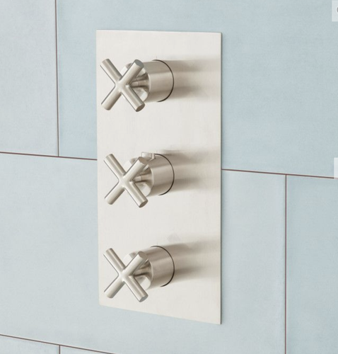 Signature Hardware MODERN RECTANGULAR 4-WAY THERMOSTATIC VALVE CROSS ...