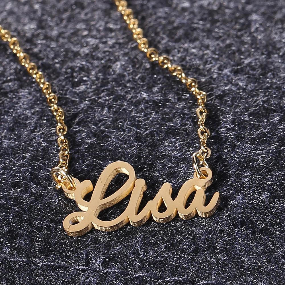 Women Men Customized Handwriting Signature Pendant Chain Name Necklace ...