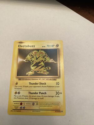 POKEMON Trading Card Basic Electabuzz HP70 Thunder shock PUnch 41/108 ...