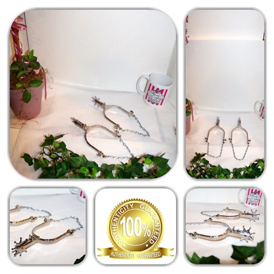 PAIR OF COWBOY WESTERN STYLE BOOT 8 POINT SPURS! | eBay