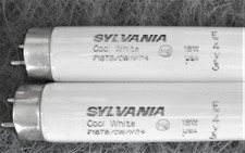 2x SYLVANIA F18t8/cw/k28 18w 28" T8 Cool White Fluorescent Tube Light ...