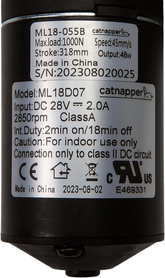 Mulin ML18D07 ML18-055B Motor Linear Actuator for Power Recliner Sofa ...