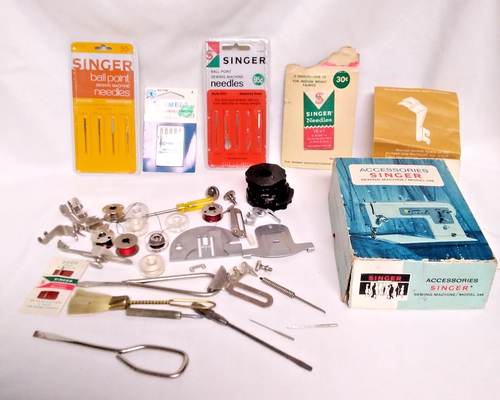 Singer Sewing Machine Model 348 Attachment Accessories With Box & Extra ...