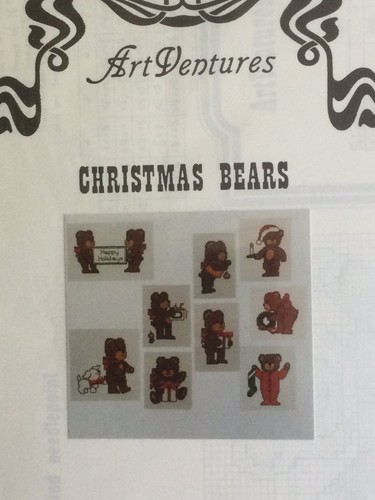 CHRISTMAS BEARS Cross Stitch Needlepoint Pattern Art Ventures 1984 | eBay