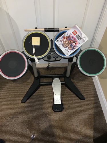 Harmonix NWDMS2 Nintendo Wii Rock Band 2 Wireless Drum Set W Pedal ...