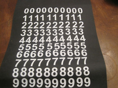 WHITE ADHESIVE VINYL NUMBERS 1" HIGH x 100 menus, crafts, signs ...