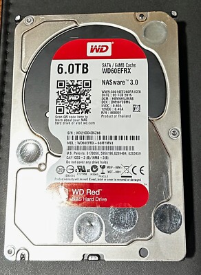 Western Digital 6TB WD Red Plus NAS Internal HDD - 5400 RPM, WD60EFPX ...