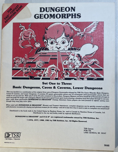Dungeons and Dragons 1st Edition Dungeon Geomorphs Excellent Condition ...