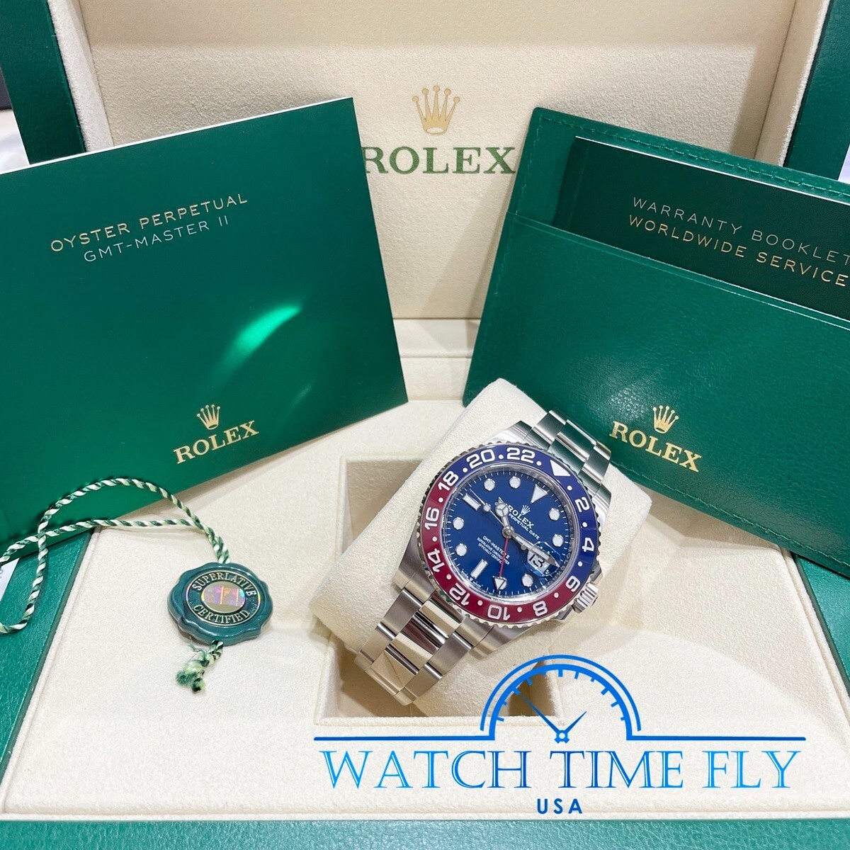 Rolex 126719 GMT-Master II White Gold Pepsi Blue Dial… - Gem