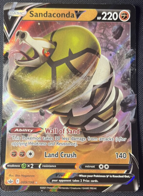 Sandaconda V 089/198 Pokemon Full Art Holo Card English SWSH Chilling ...