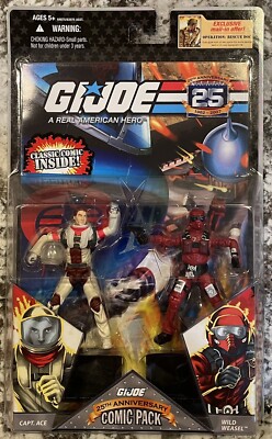 GI Joe 25th Anniversary Comic Pack CAPT ACE & WILD WEASEL New MIB | eBay