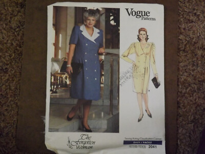 Vintage Vogue Sewing Pattern 2041 Woman Misses Dress Easy Size 20-24 ...