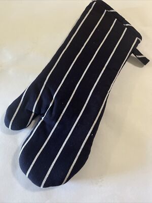 Navy & White Butchers Stripe Apron and Oven Glove Set by WAM | eBay ...