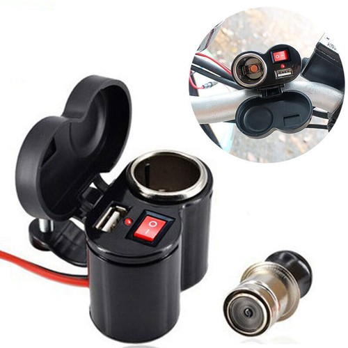 Motorcycle USB Cigarette Lighter 12V Waterproof Power Port Outlet ...