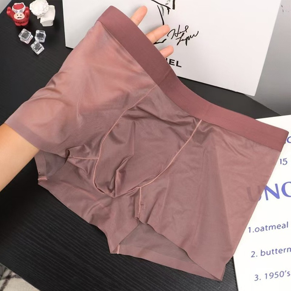 Soft Material Mens Boxer Briefs Underpants Breathable See Through ...