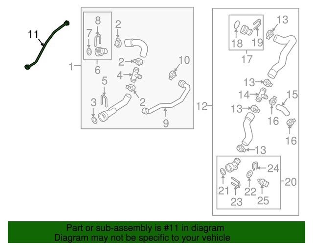 Genuine OEM Engine Coolant Overflow Hose for Audi 4G0121081EQ for sale ...