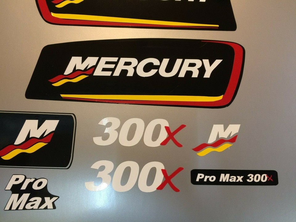 Mercury 300x ProMax Outboard Engine Decal sticker Alien Cowl Kit 3.1L ...