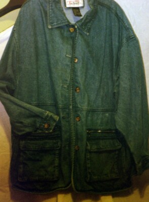 Talbots 100% cotton heavy Denim barn jacket size Large | eBay