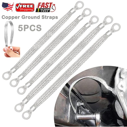 5PCS Universal Braided Ground Straps Copper Ground Strap Automotive ...