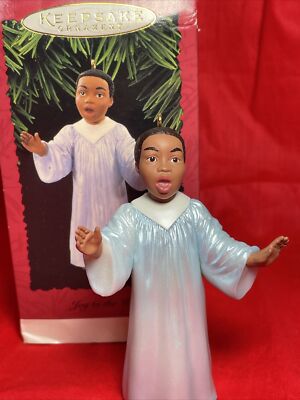 1995 Hallmark Ornament Joy to the World African American Choir Singer ...