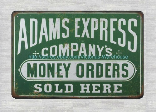 Adams Express Company's money orders metal tin sign indoor wall decor ...