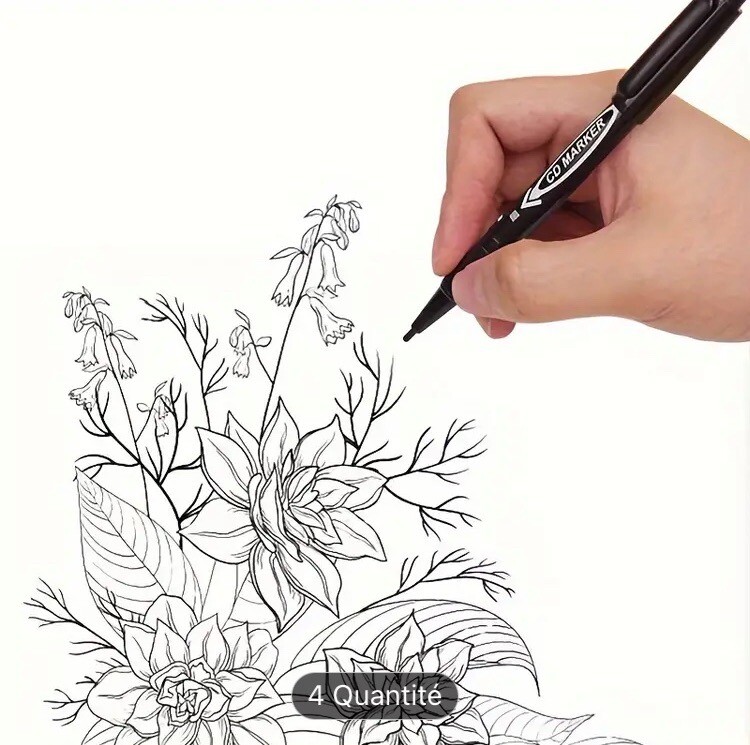 Lot de 4 Marqueur Feutre Noir Permanent Rapide Non-Effaçable Cd maker ...