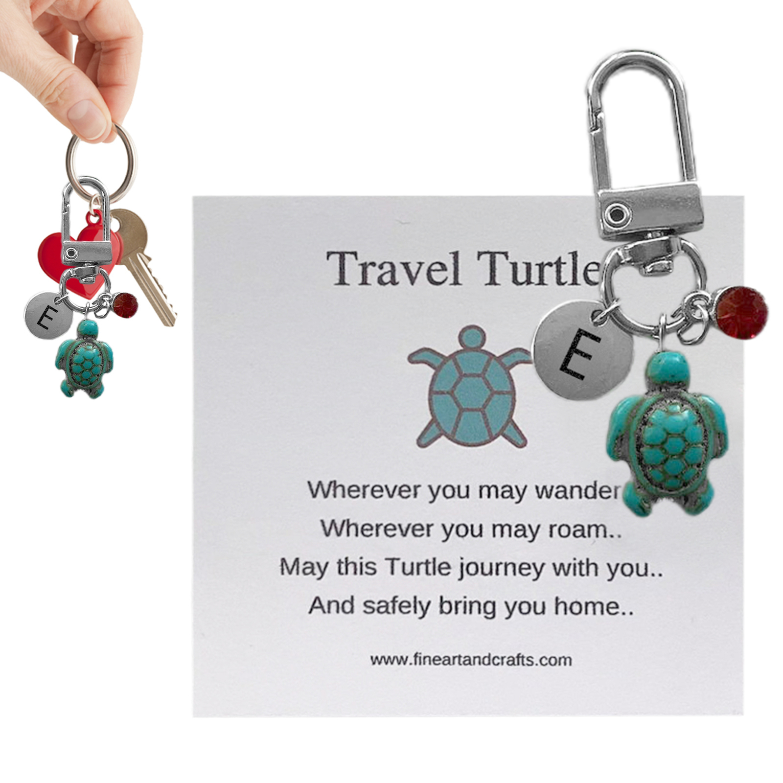 Travel Turtle Keychain Metal Sea Turtle Pendants Travel Keychain Turtle ...