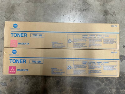 2 OEM Konica Minolta TN312M 8938703 Toner Magenta Bizhub C300 C352 ...