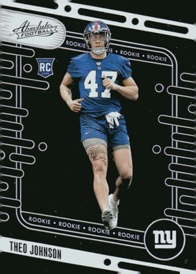 THEO JOHNSON RC 2024 Panini Absolute #179 ROOKIE NFL NY Giants ID ...