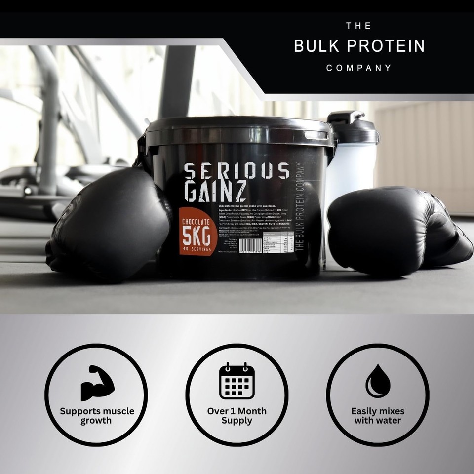 Serious Gainz Weight Gain Powder Muscle Mass Gainer Protein Shake ...
