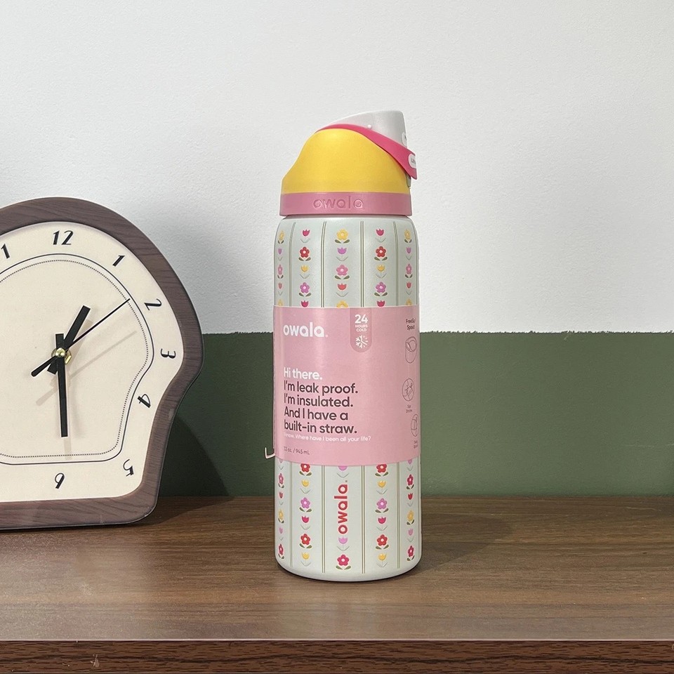 Owala Color Drop Flower Crown Floral 32 oz FreeSip Water Bottle Edition ...