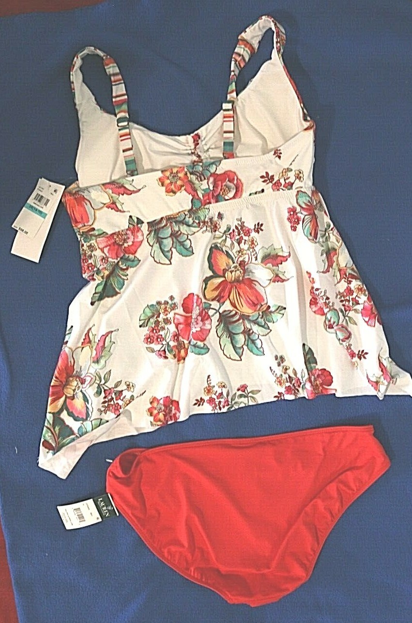 Becca Tankini Top size 14/16 with Ralph Lauren Red Bottoms size 14 | eBay