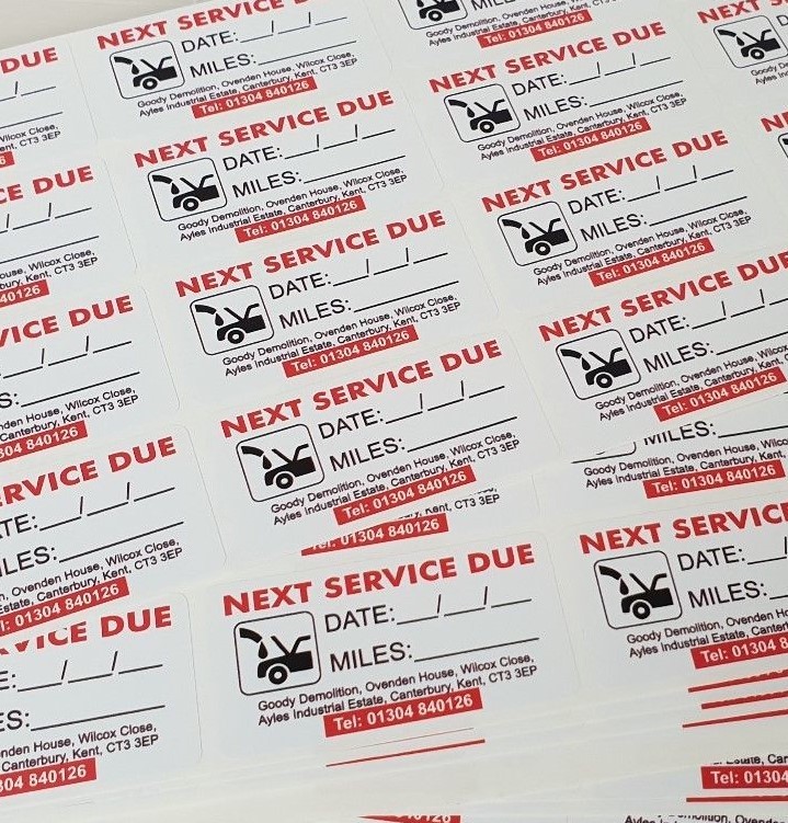 Car Service Reminder Sticker Garage Workshop Personalised | Service Due ...