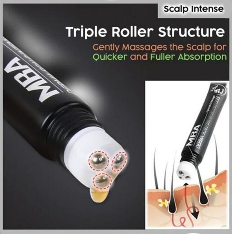 Hair Growth Serum Roll Massager Scalp Intense Roll-on Fast Regrow for ...