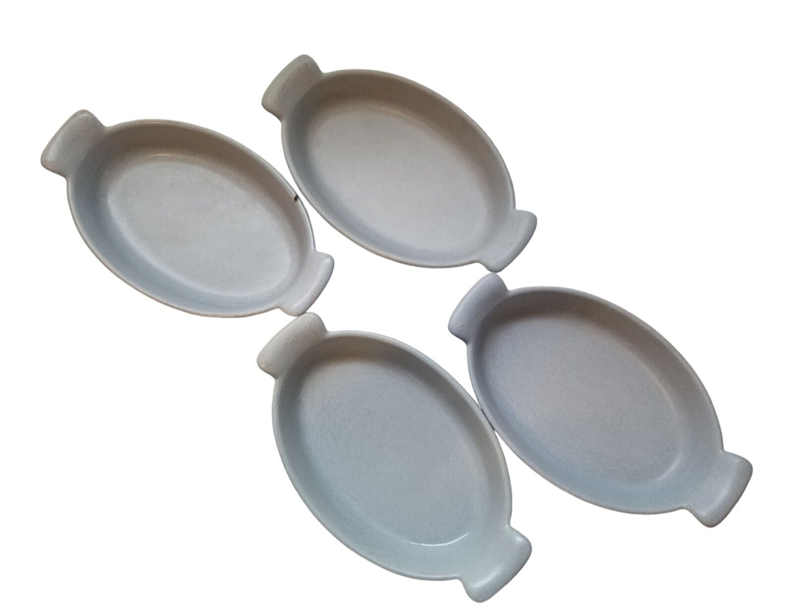 4 PRIZER-WARE Vintage Oval Cast Iron Au Gratin BLUE Bakers Lot OAG-1 ...