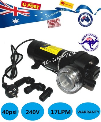 240V Food Van / Coffee Cart Water Pump 40PSI 17LPM Heavy Duty Quiet ...